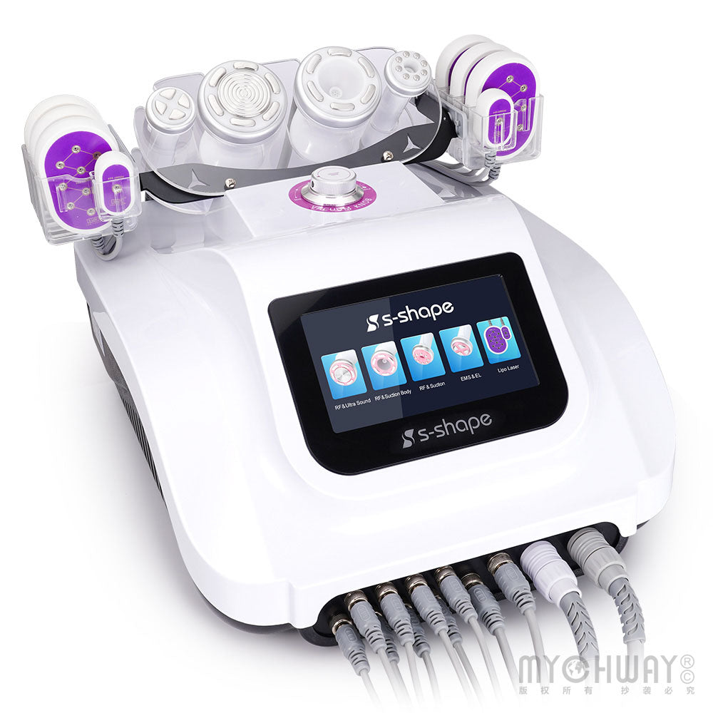 S Shape 6 in 1 30K Cavitation RF Body Sculpting Facial Anti-Aging Skin ...